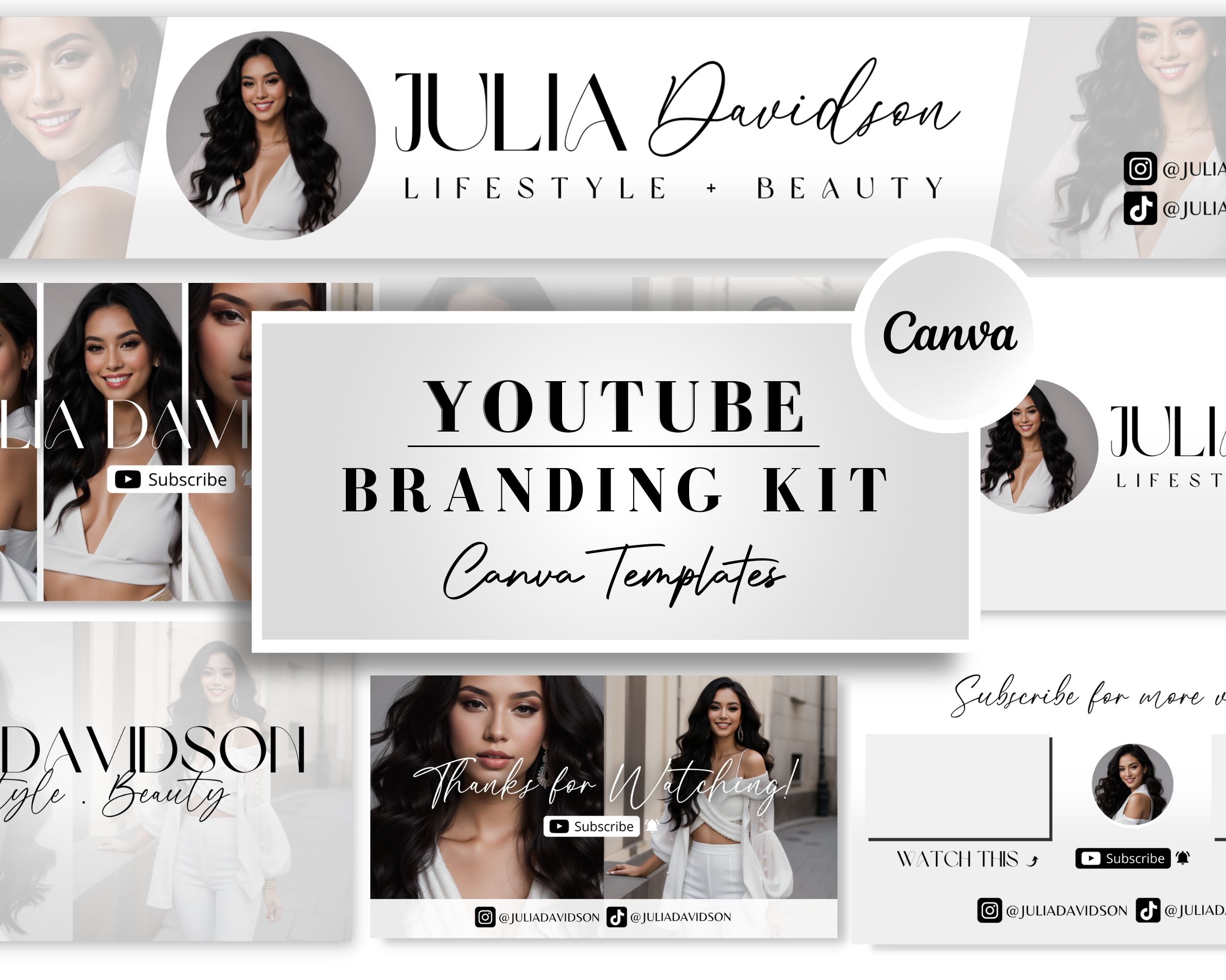 YouTube Branding Kit | Canva Template Bundle – BeverlyTemplates