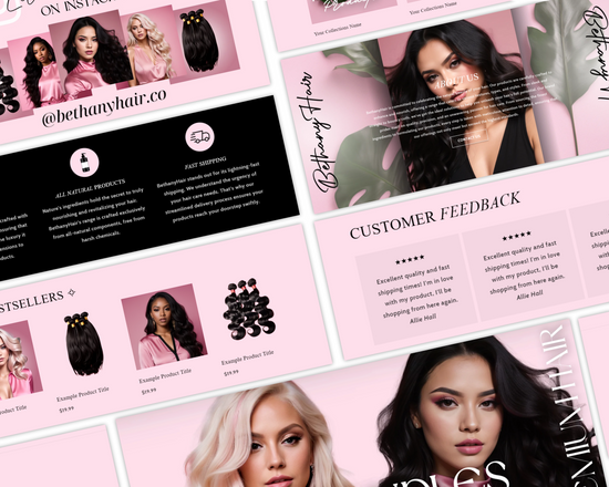 Shopify Website Template | Bethany Hair – BeverlyTemplates