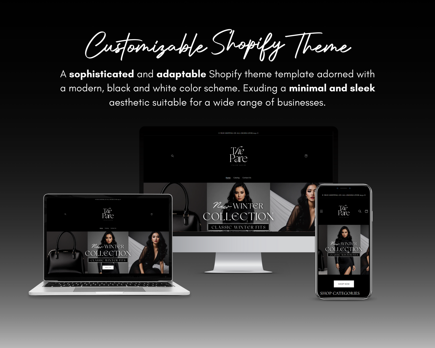 Shopify Website Template | Dark Luxury – BeverlyTemplates