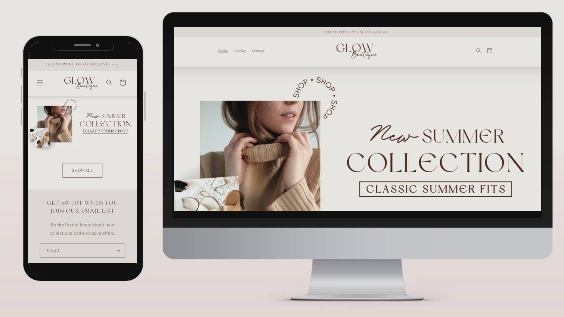 Shopify Website Template | Neutral Beige – BeverlyTemplates